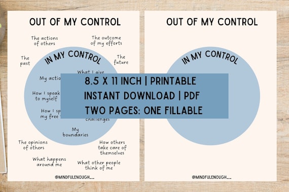 Printable 8.5 X 11 Inch PDF What I Can Control - Etsy