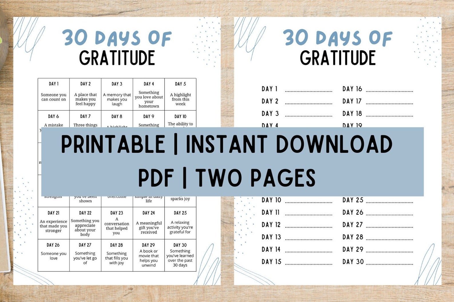30 Days of Gratitude Printable | Gratitude Printable | Calendar and ...
