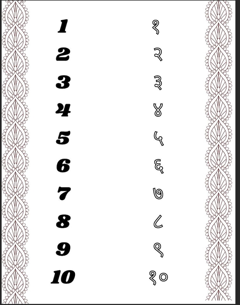 Printable Hindi Numbers Coloring Pages (1–10) - Digital Print - Perfect ...