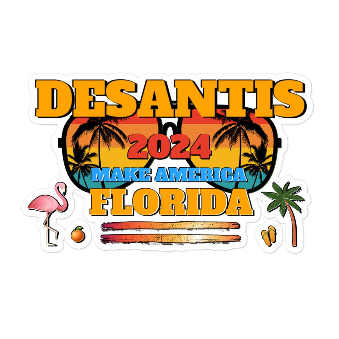 Desantis 2024 Bumper Sticker, Desantis 24 Flamingo Naval Orange Decal ...