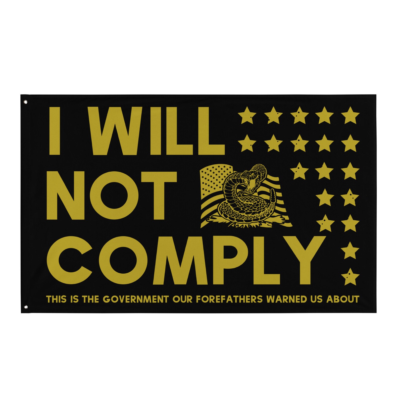 I Will Not Comply Gadsden Flag 3x5 Ft. I Will Not Comply - Etsy