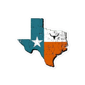 Vintage TEXAS PRIDE Sticker. Distressed Texas Longhorn Lone Star State ...