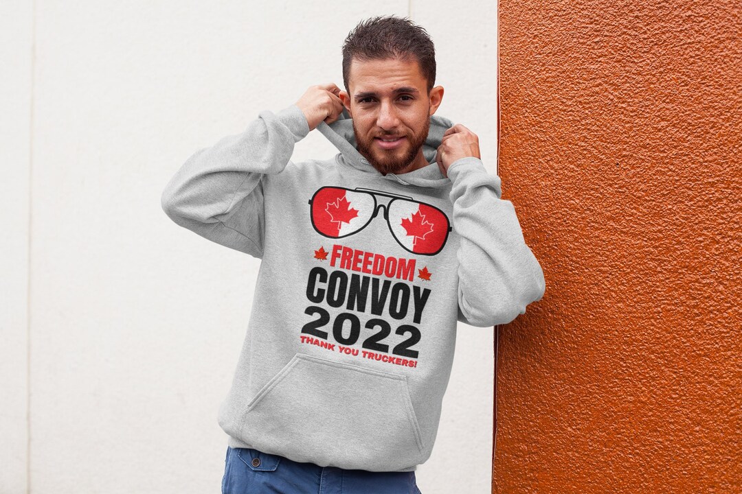 Freedom Convoy 2022 Hoodie for Canadians, Canadian Flag Fringe Minority ...