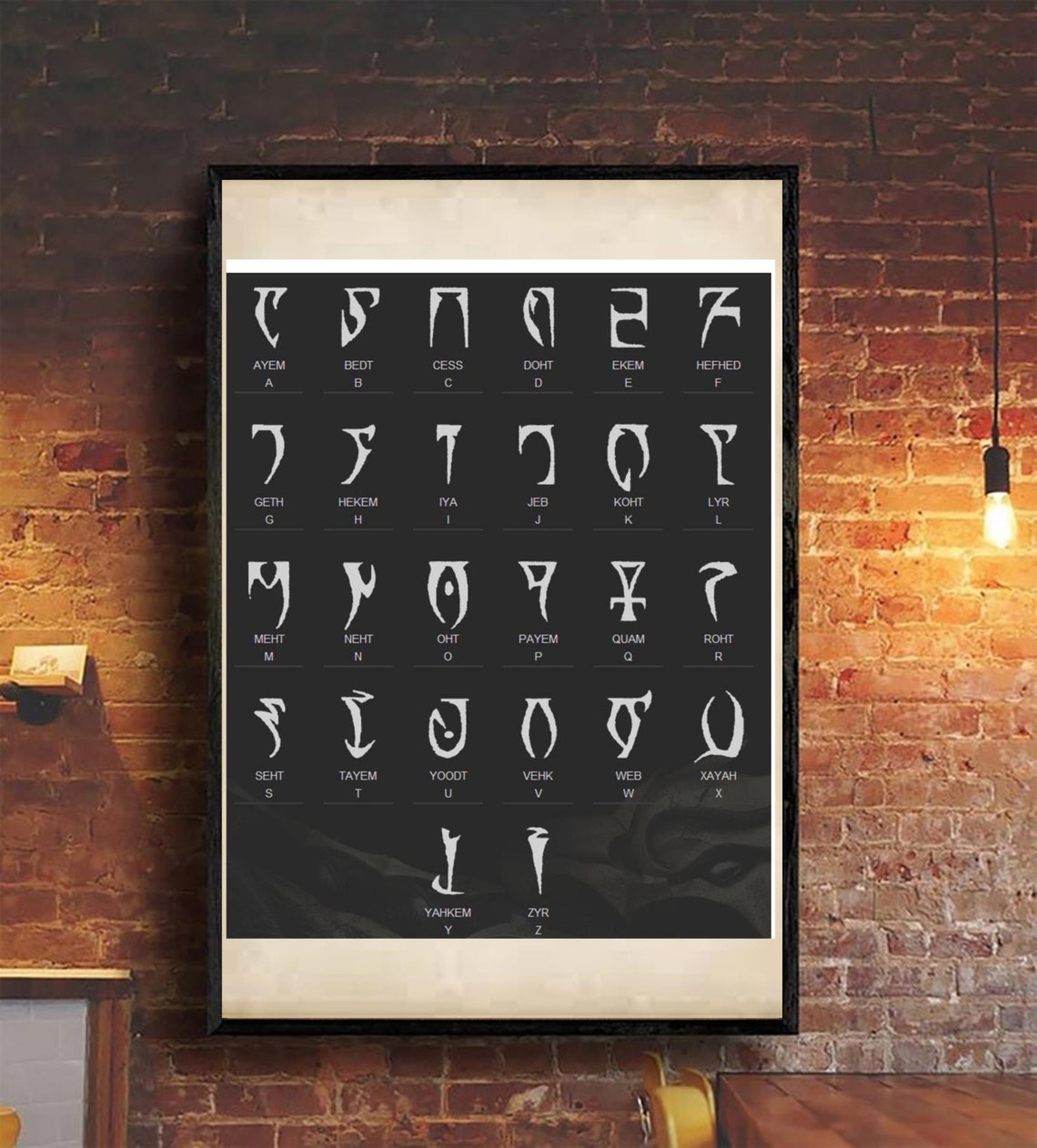 Skyrim dragon alphabet Poster Dragon Symbol Poster Dragon | Etsy