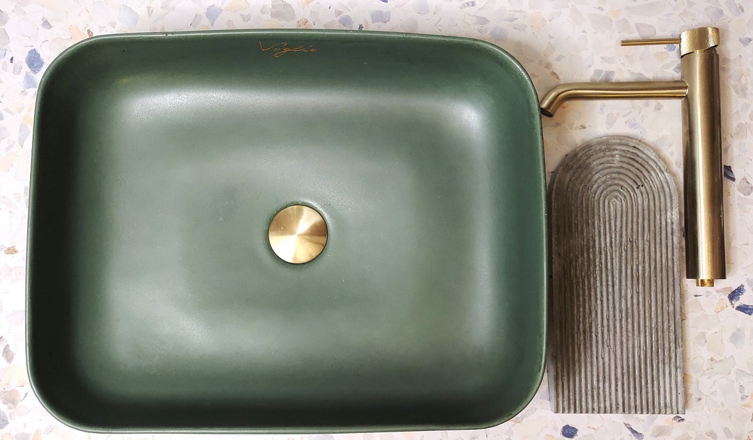 V_2 Green Concrete Sink. Colored Sink Concrete Sink Vessel Sink Wash ...