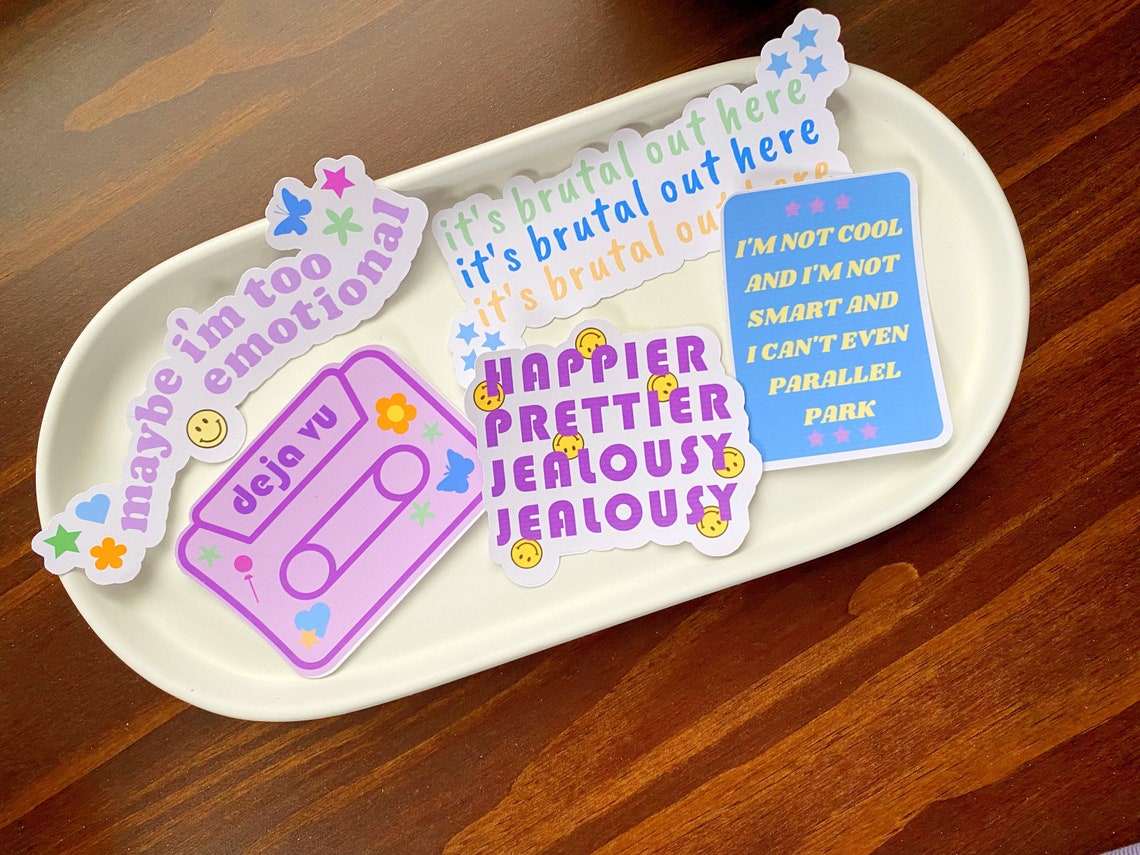 Happier Prettier Jealousy Jealousy Sticker, Olivia Rodrigo Inspired ...