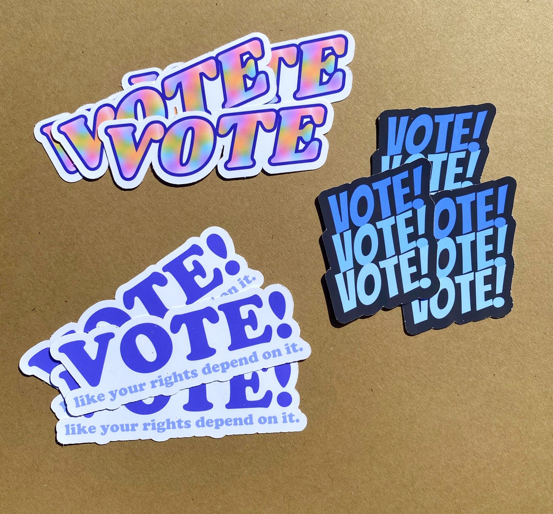 Vote Sticker Pack, Cute Voting Decals, Vinyl Matte Sticker - Etsy