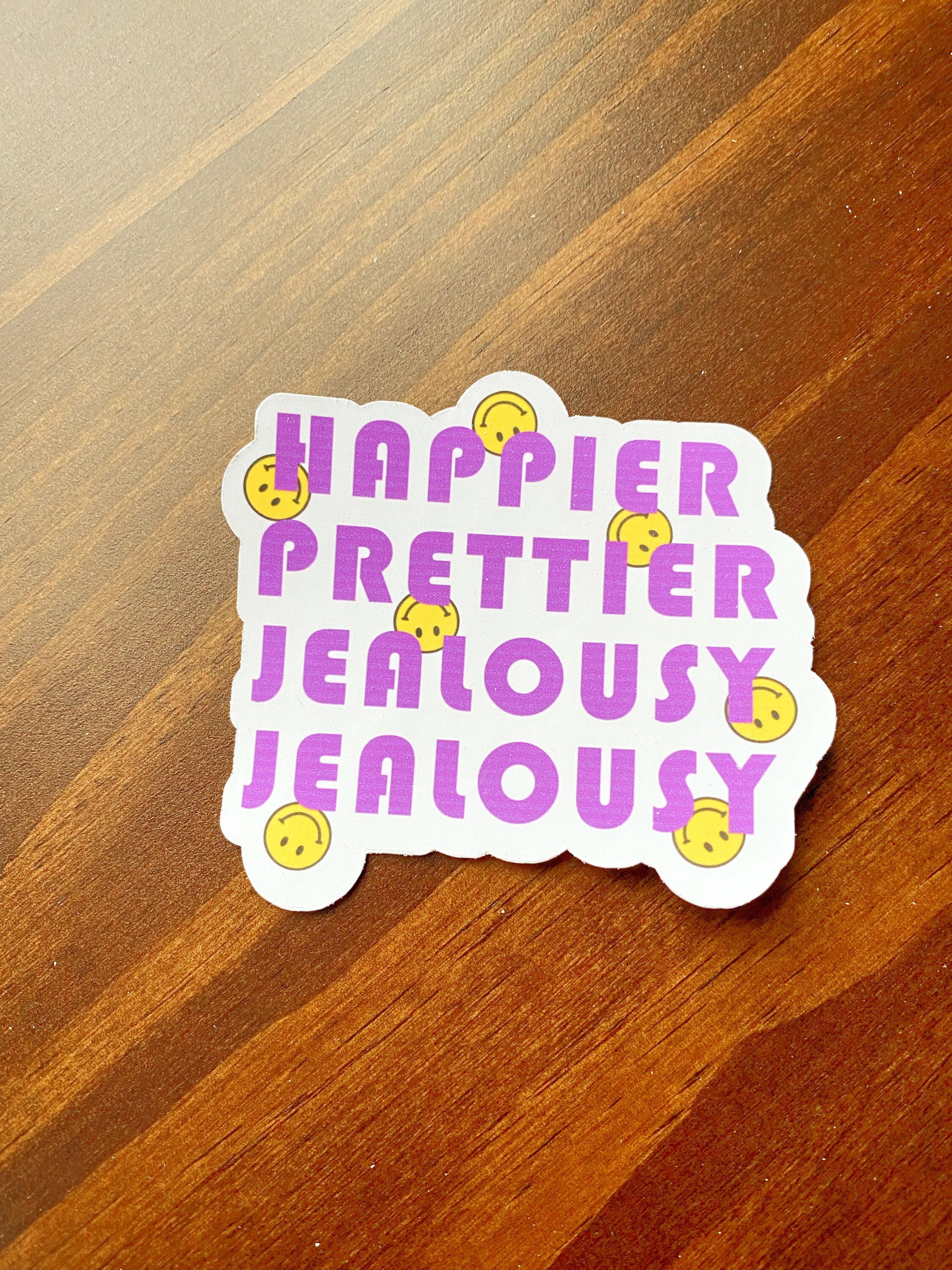 Happier Prettier Jealousy Jealousy Sticker, Olivia Rodrigo Inspired ...