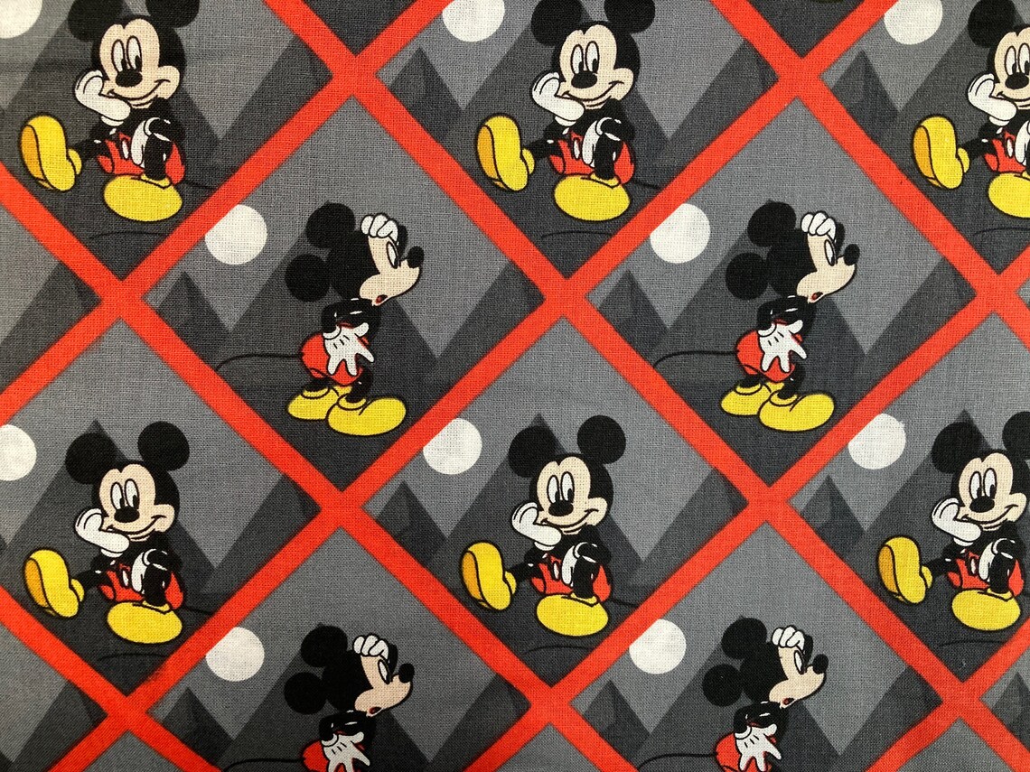 Mickey Mouse Cotton Fabric | Etsy