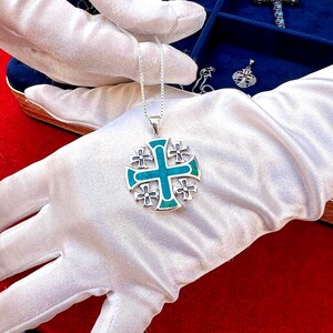 Sovereign Beauty: King Solomon’s Jerusalem Cross Pendant | Eilat Stone ...