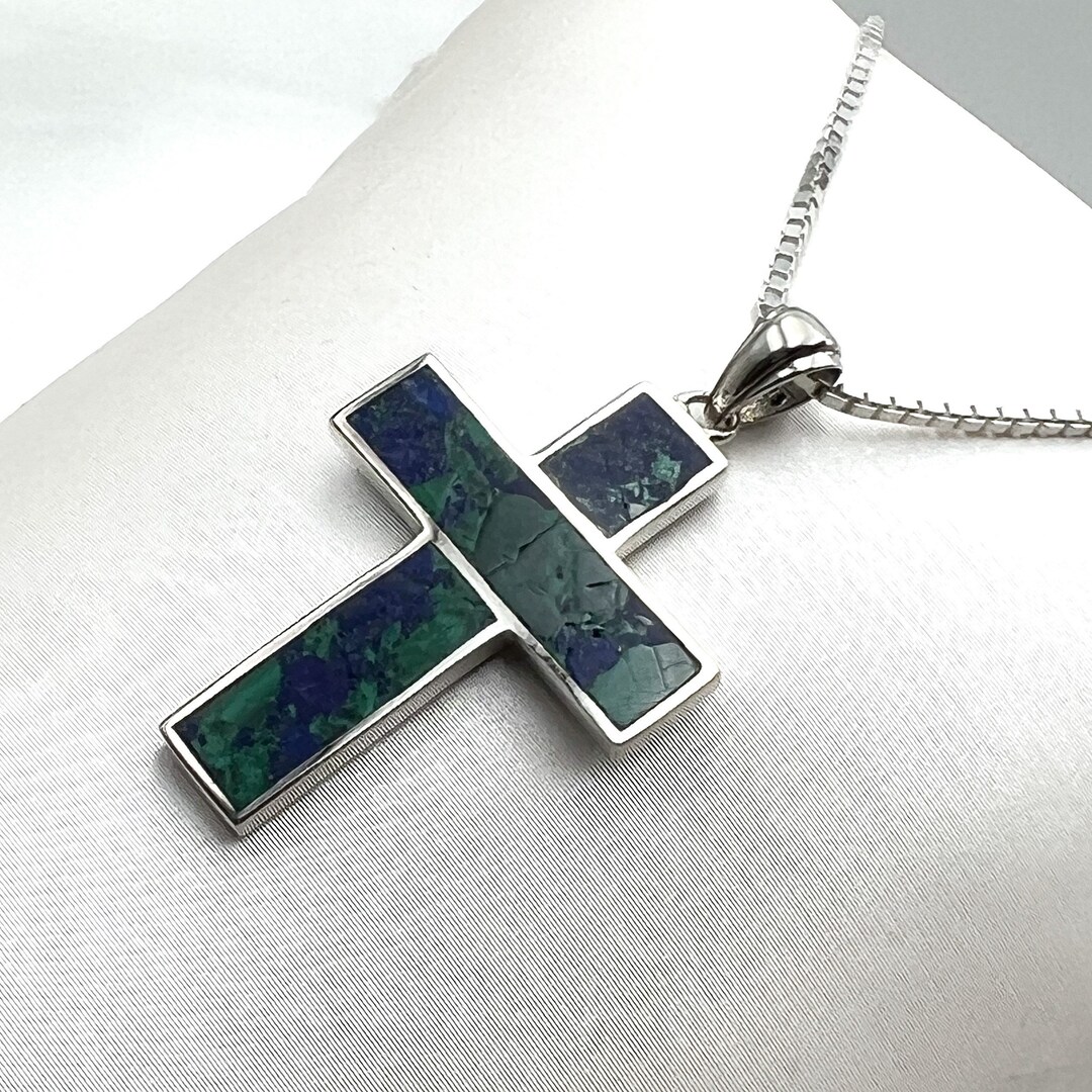 King Solomon Cross / Eilat Stone Cross Pendant (silver 925) Size: 1 ...
