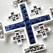 Jerusalem Cross Pendant | Blue Sapphire & Marcasite Accents | Silver ...