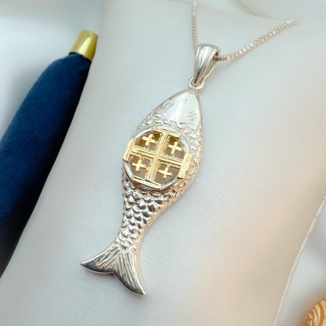 Dive Into Faith | Handmade Fish Pendant With Jerusalem Cross ...