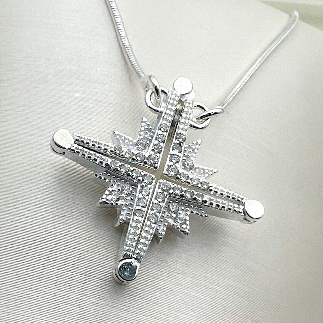Star of Bethlehem: 925 Silver Opening Pendant With White Zircons - A ...