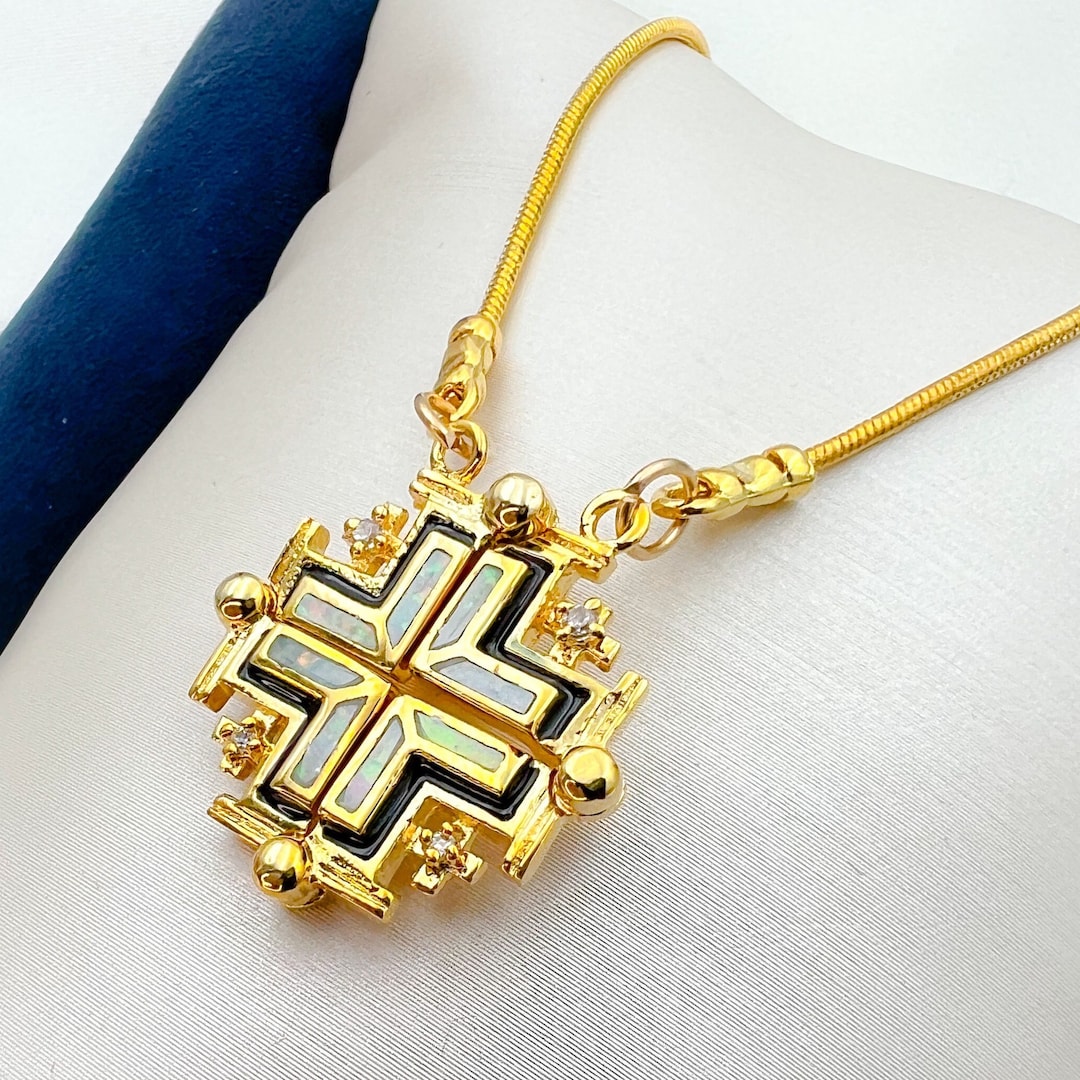 Jerusalem Cross Opening Pendant - 2 in 1 Design With Sterling Silver ...