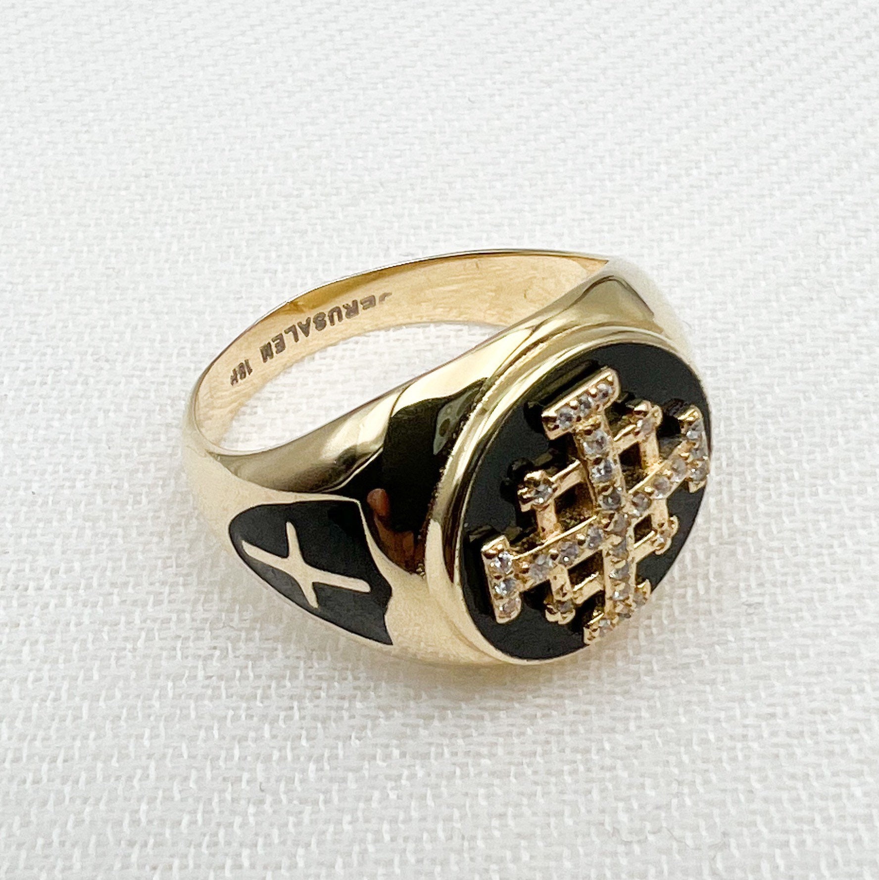 Jerusalem Cross Mens Ring Silver 925 Gold Plated With - Etsy