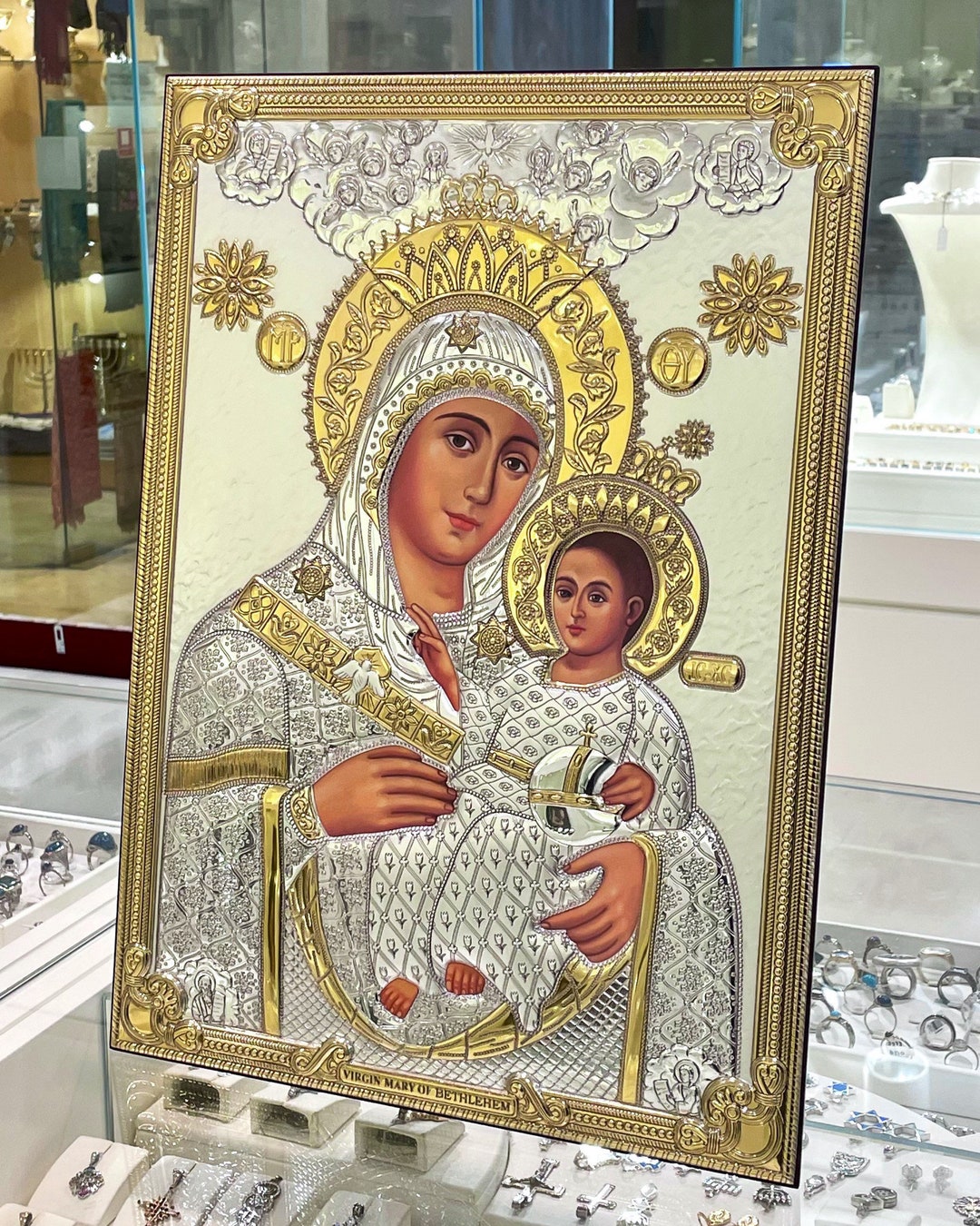 Virgin Mary of Bethlehem Icon | Handmade Religious Art | Byzantine ...