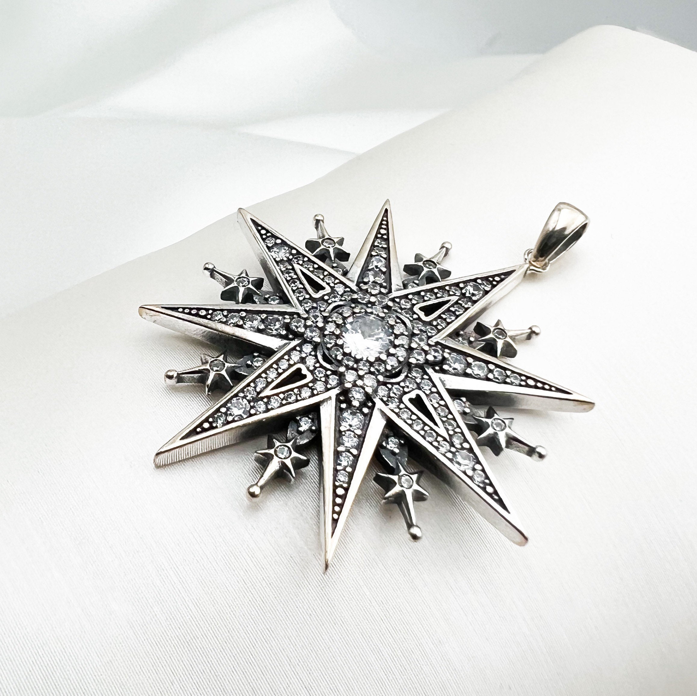 Handmade Big Star of Bethlehem | Star of the North Pendant | Sparkling ...