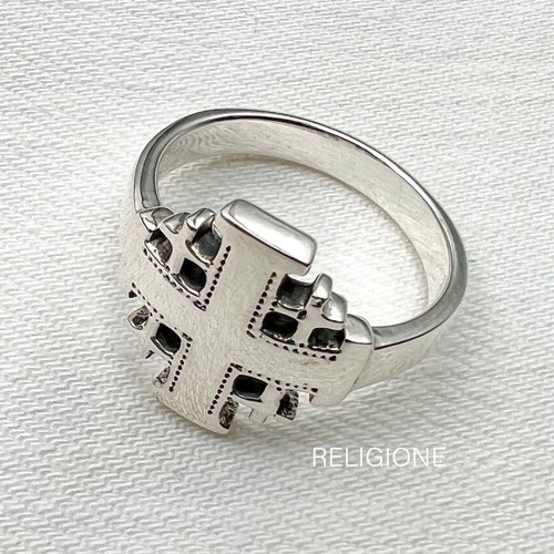 Jerusalem Cross Handmade 3D Ring Solid Sterling Silver 925 - Etsy