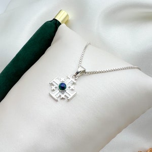King Solomon Jerusalem Cross / Eilat Stone Jerusalem Cross Pendant With ...