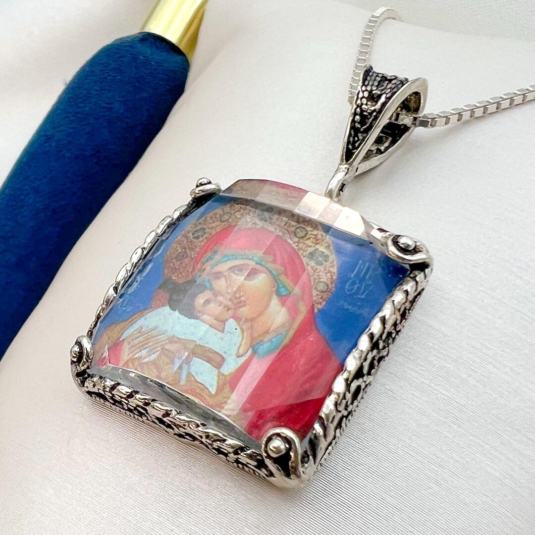 Divine Harmony Pendant - Mary & Jesus in Colorful Silver 925 With ...