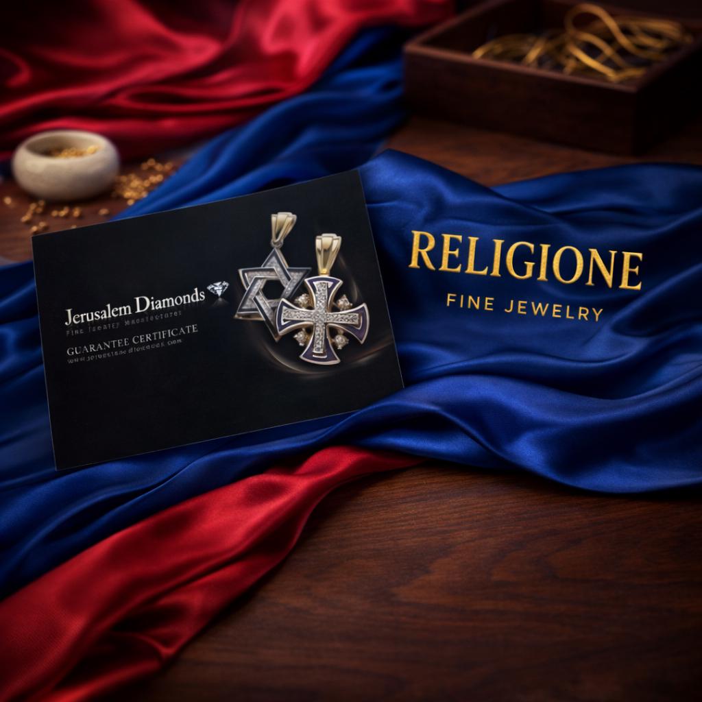 Jerusalem Cross Pendant | Sparkling 21 Diamond Inlays 0.25ct | Timeless ...