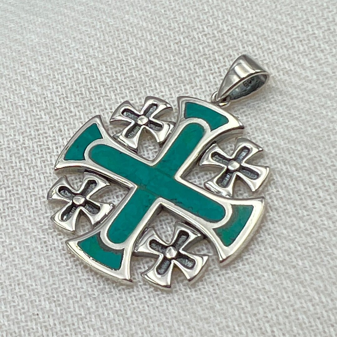 King Solomon Jerusalem Cross / Eilat Stone Jerusalem Cross - Etsy