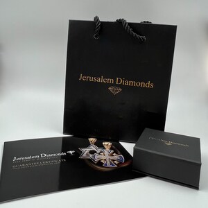 Jerusalem Cross Pendant Silver 925 & 14k Gold Medium Size 0.80X0.80 ...