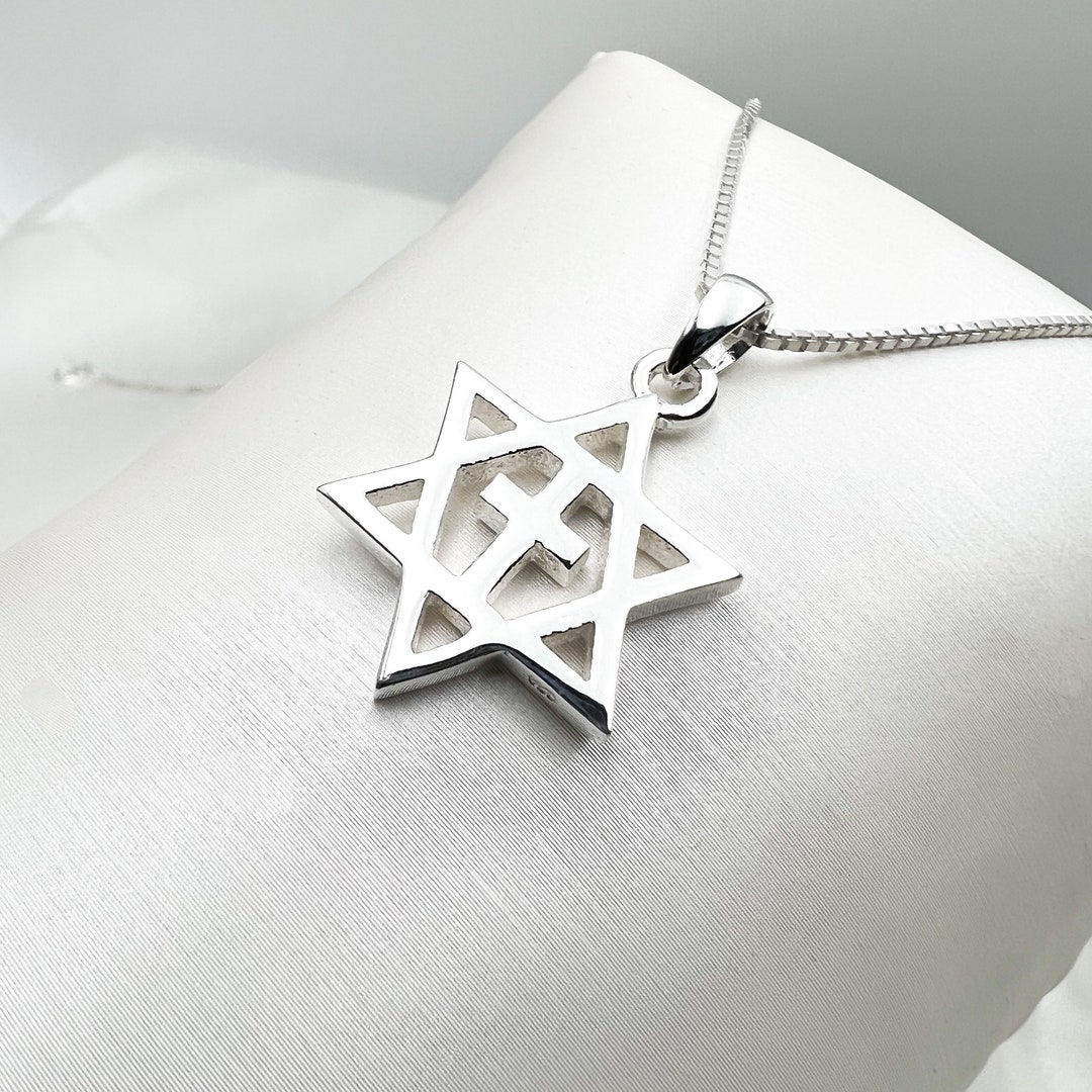 Elegant Small Messianic Star of David With Cross Pendant - 925 Sterling ...