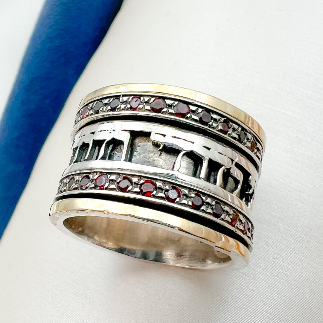 King Solomon ‘I Am My Beloved’s’ Ring Handcrafted in Silver 925 and 14k ...