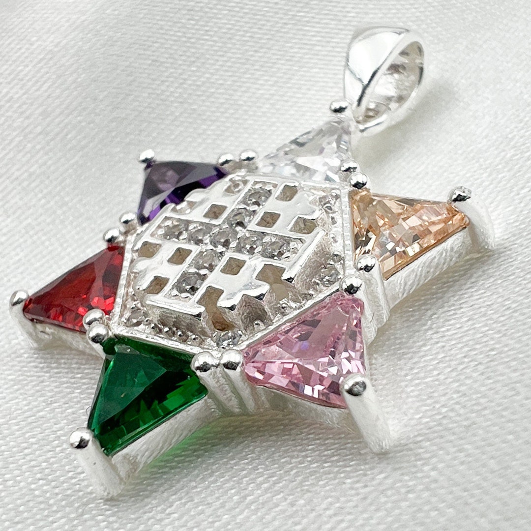 Messianic Star of David & Jerusalem Cross Pendant | Multicolor ...
