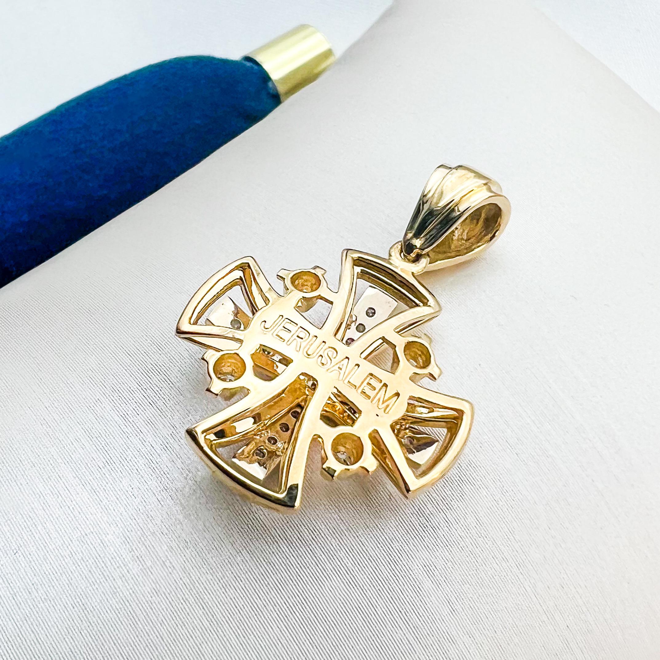 Jerusalem Cross Pendant | Christian Diamond Necklace for Prayer & Faith ...