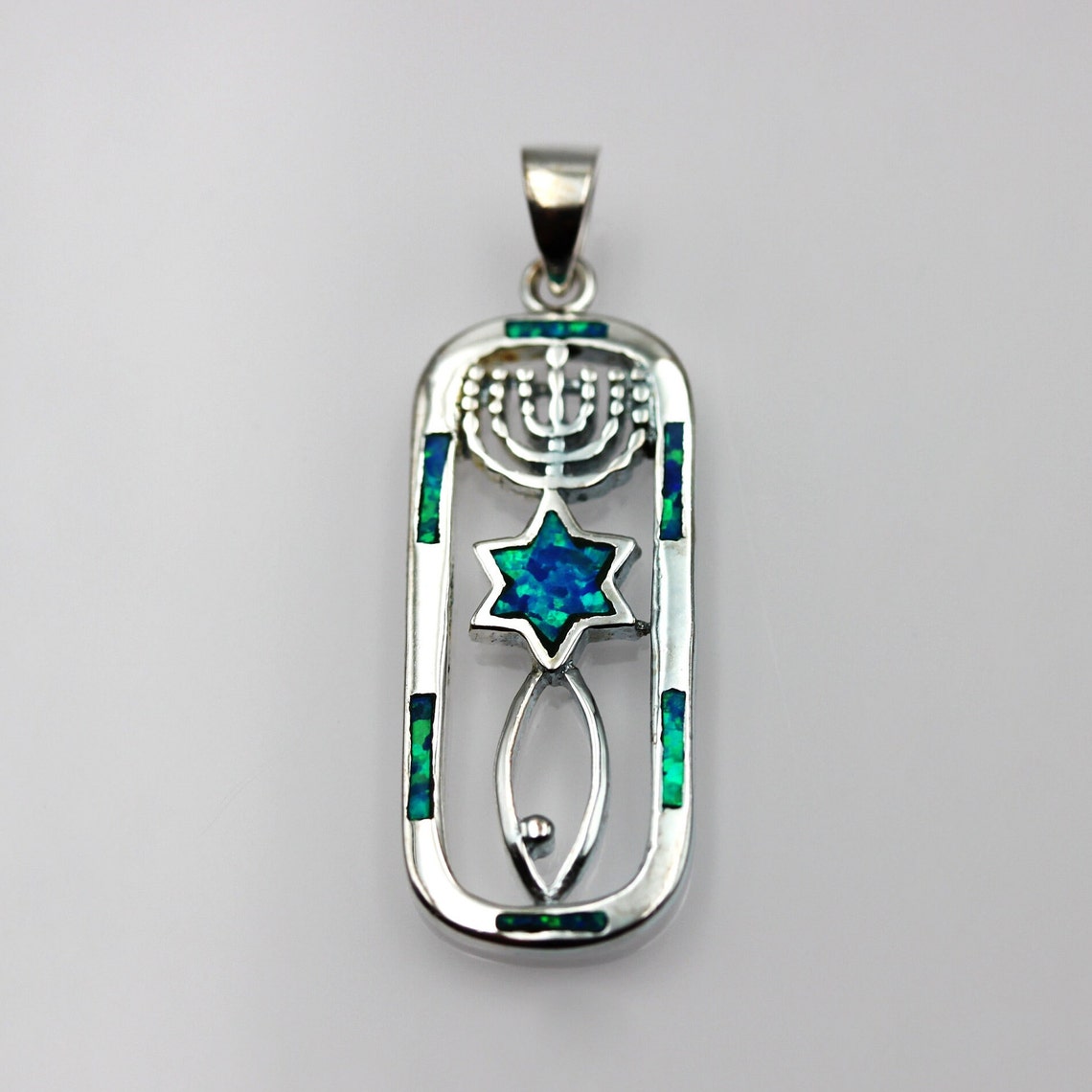 Blue Opal Grafted in Egyptian Kartush Style Pendant (silver 925) - Etsy