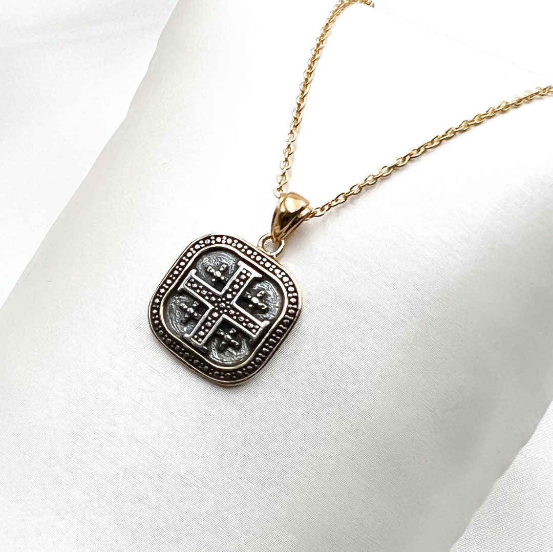 Jerusalem Cross Silver 925 & Gold 0.60x0.60inch - Etsy