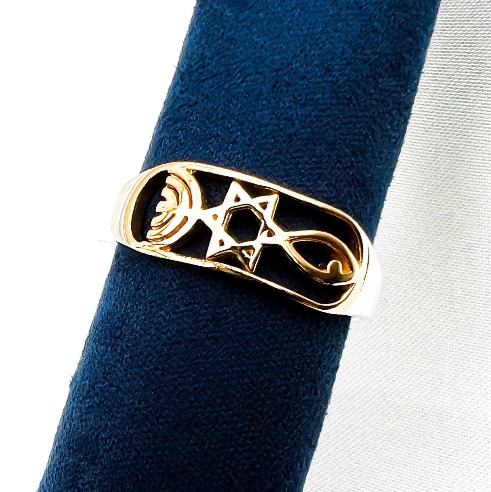 Grafted in Ring | Messianic Symbol Menorah Star Fish | Faith Jewelry ...