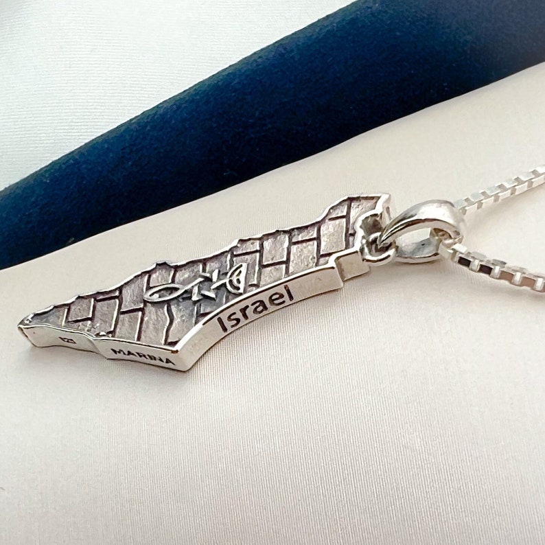 Dual-sided Israel Map Pendant | Jesus, Grafted in & Western Wall Design ...