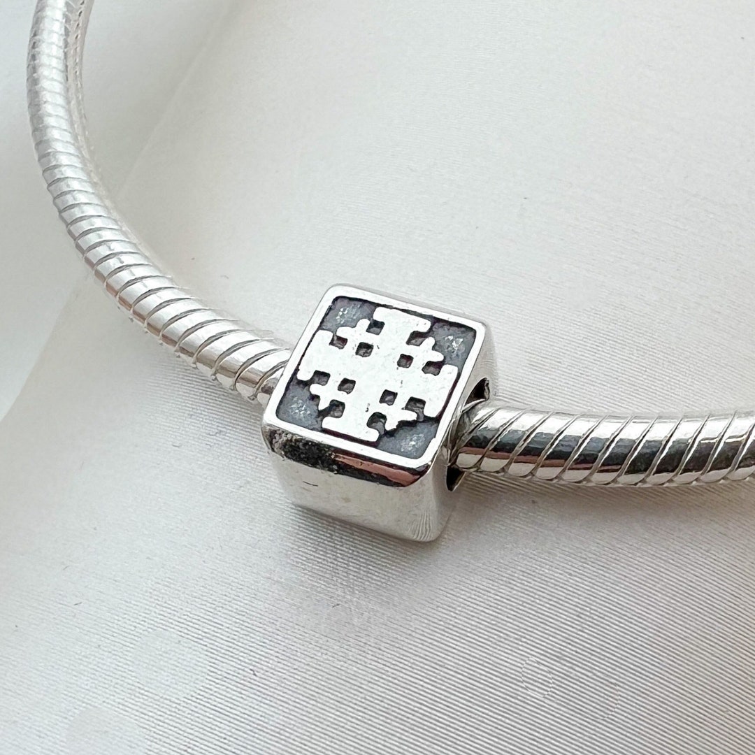 Sterling Silver Jerusalem Cross Charm: Cube-shaped Elegance, Perfect ...