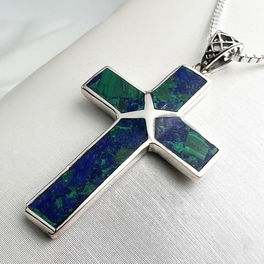 King Solomon Cross / Eilat Stone Cross Pendant silver 925 - Etsy