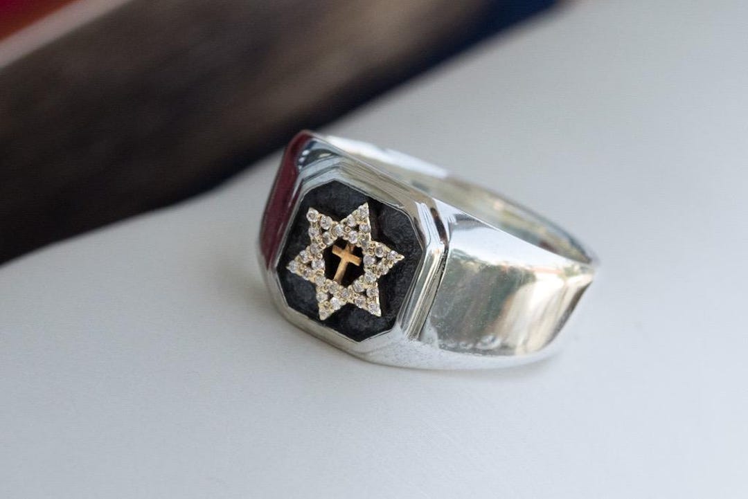 Messianic Star of David Mens Ring | Christian Faith Church Jewelry ...