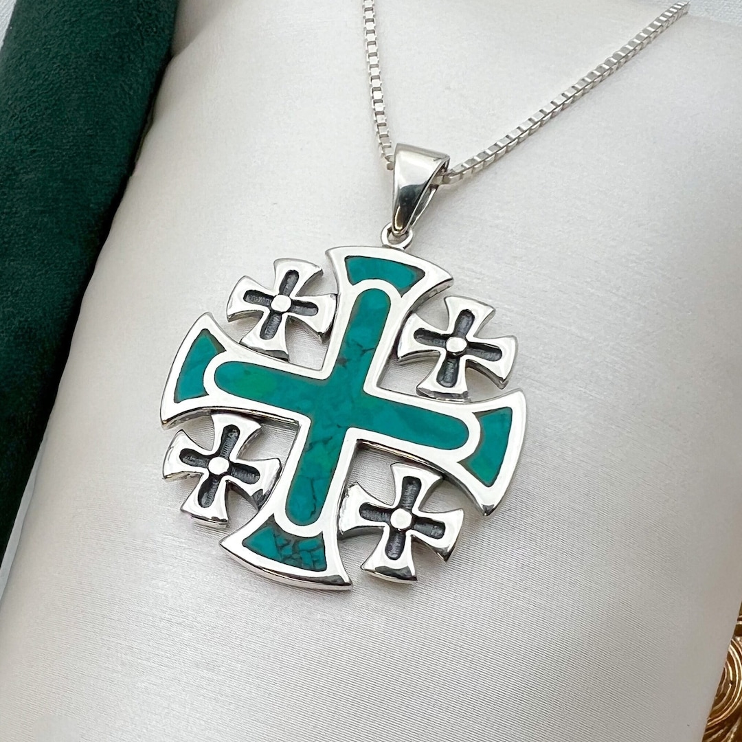 Sovereign Beauty: King Solomon’s Jerusalem Cross Pendant | Eilat Stone ...