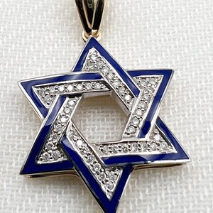 David Star Pendant 14k Gold & 48 Diamonds 0.32ct - Etsy