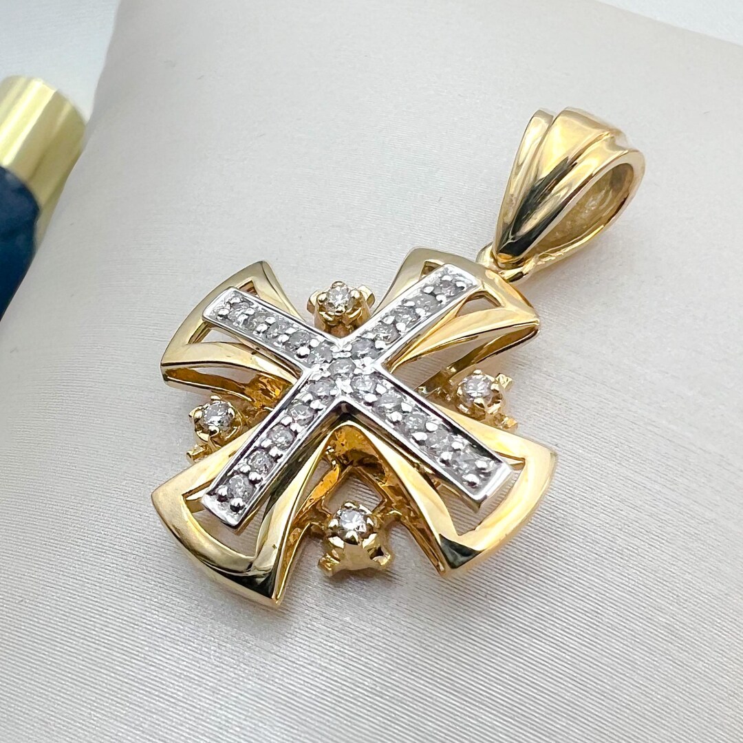 Jerusalem Cross Pendant | Christian Diamond Necklace for Prayer & Faith ...