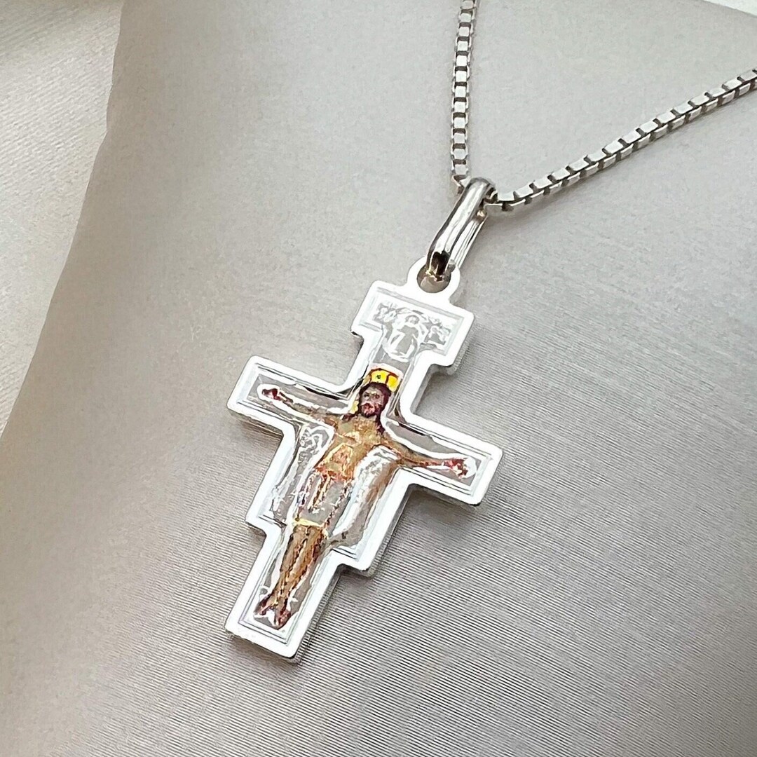 Sterling Silver 925 Crucifix Cross Pendant - Christian Jesus Icon ...
