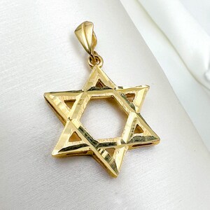 David Star 14k Solid Gold Pendant - Etsy