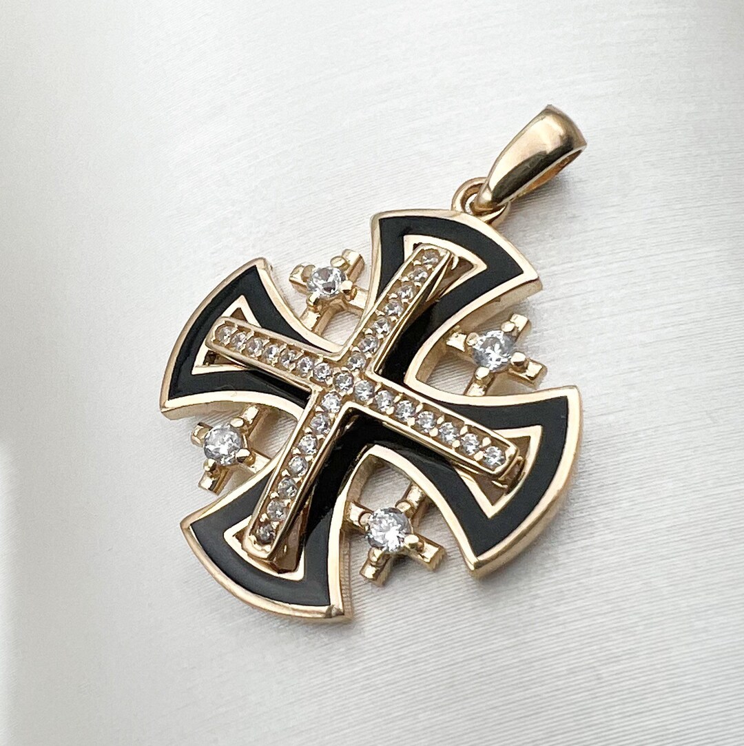Jerusalem Cross 14k Gold - Etsy