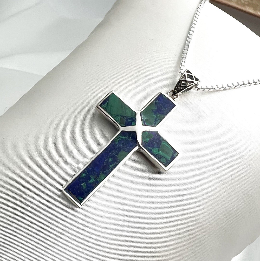 King Solomon Cross / Eilat Stone Cross Pendant (silver 925) Size: 1 ...