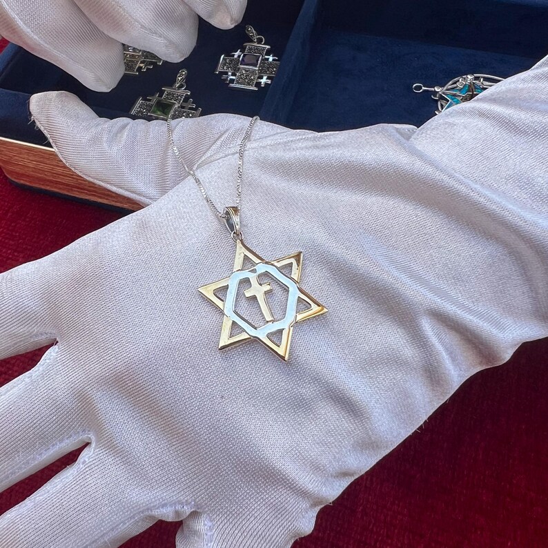 Messianic Star of David With Cross Pendant | Includes Silver 925 Chain ...