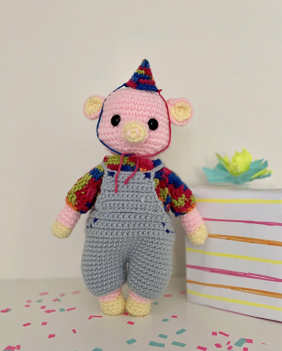 Percy the Party Pig- LIMITED Crochet Stuffed Doll Amigurumi - Etsy