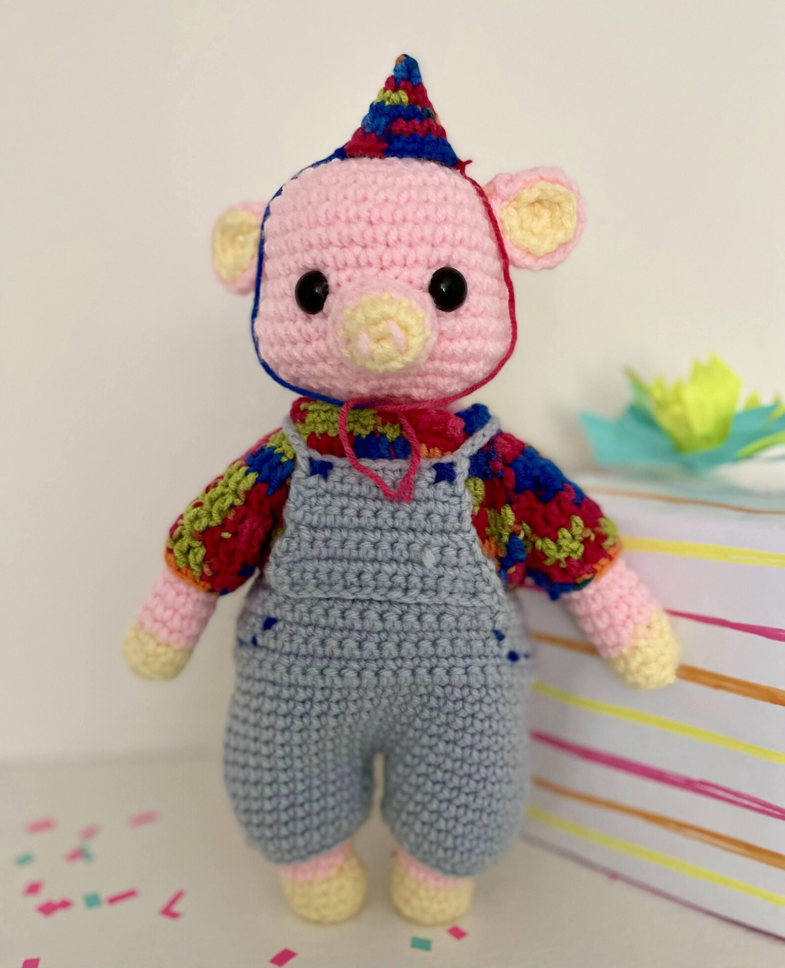 Percy the Party Pig- LIMITED Crochet Stuffed Doll Amigurumi - Etsy