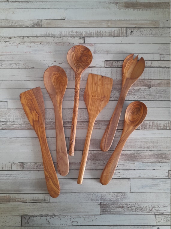 Wooden Kitchen Gadgets Handmade Olive Wood Cooking Spoons - Etsy
